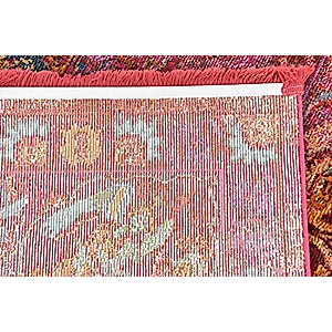 Unique Loom Baracoa Collection Area Rug - Rumba (8' 4" x 10' Rectangle, Red/ Brown)