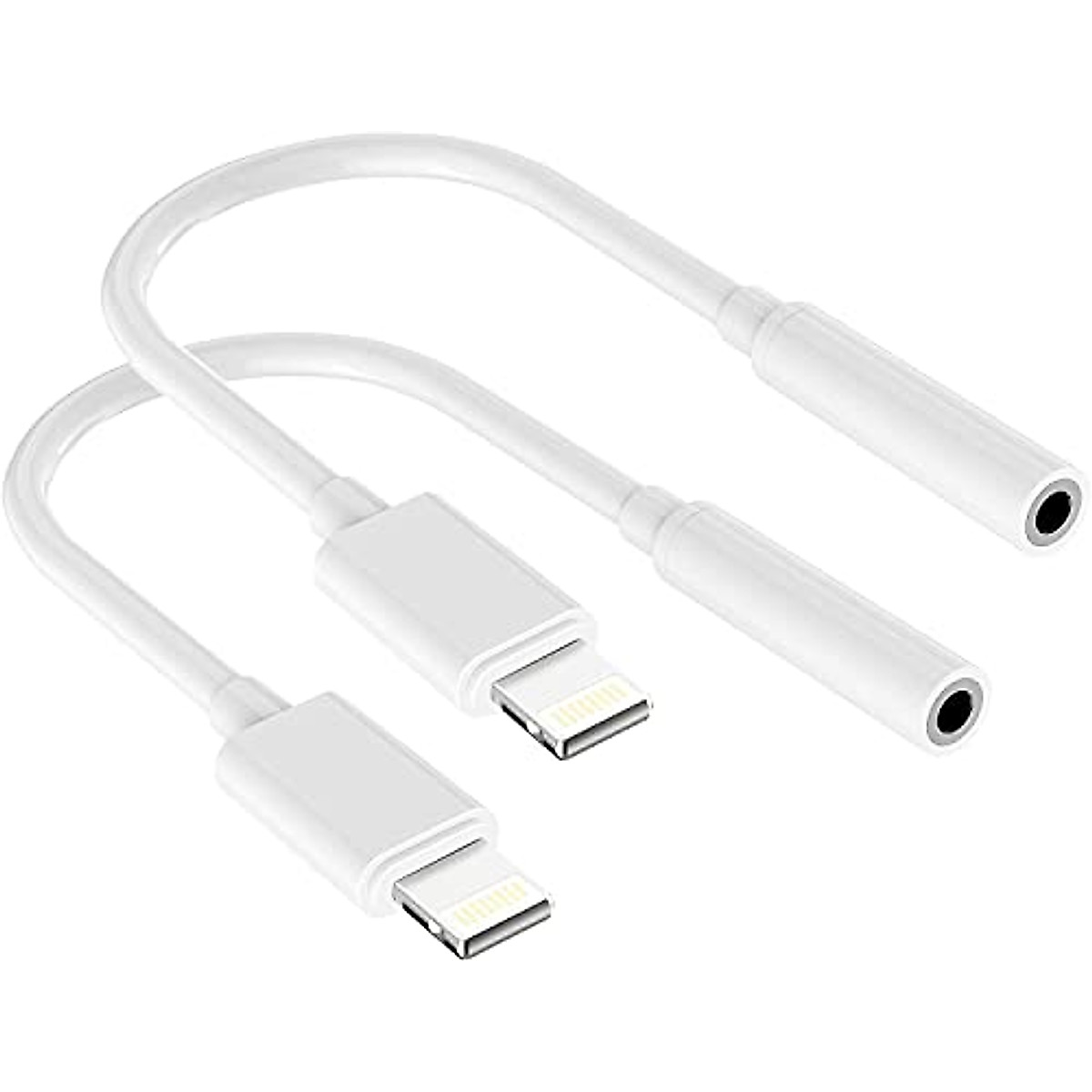 Lightning to 3.5mm Adapter, 2 Pack [Apple MFi Certified] iPhone Headphone Adapter Lightning to 3.5mm Audio Aux Jack Adapter Dongle Cable Converter Compatible with 14 13 12 11 XR XS X 8 7 iPad iPod