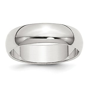 Solid 925 Sterling Silver 6mm Plain Classic Dome Wedding Band For Men Ring Size 11 - Jewelry Gifts For Men Husband Dad