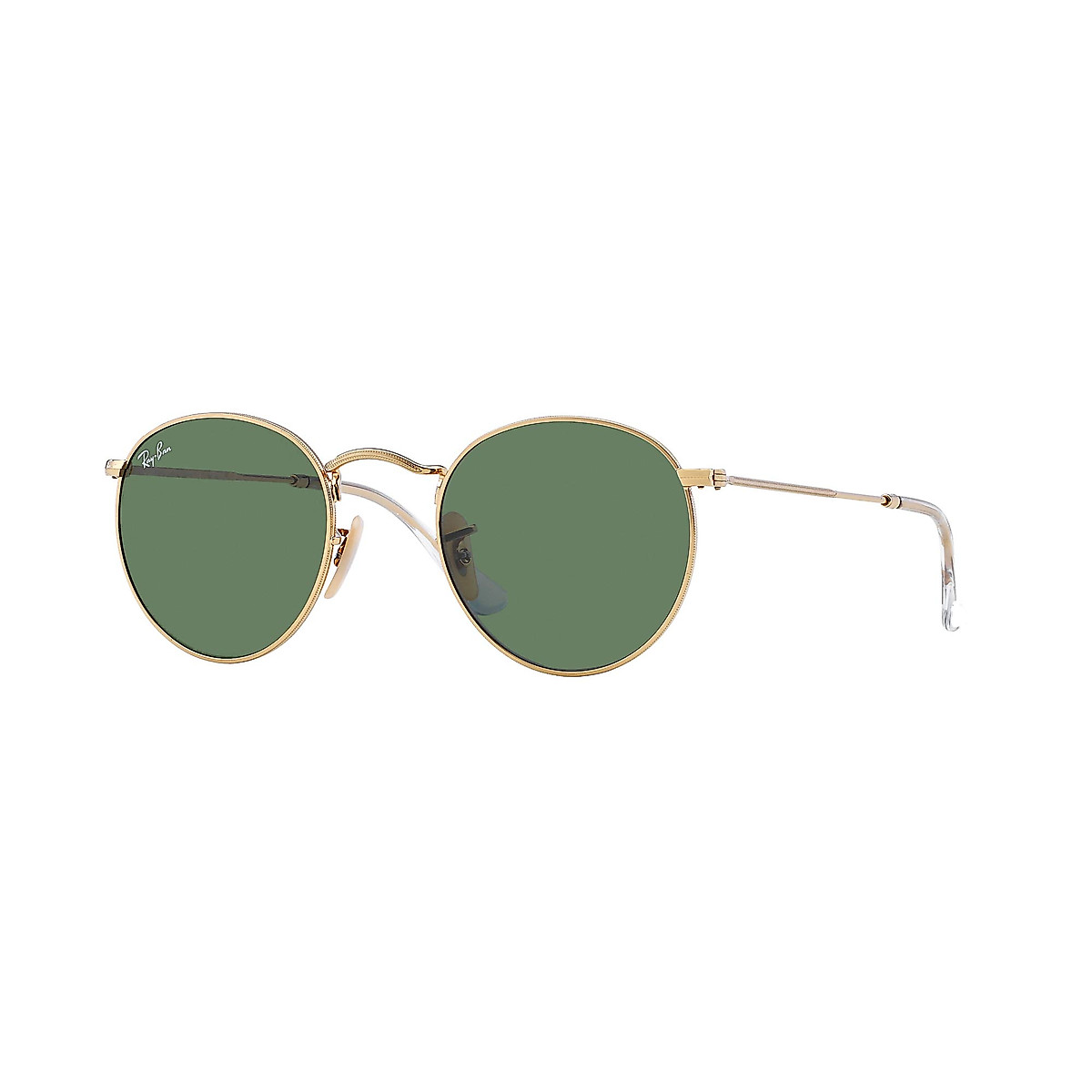 Ray-Ban RB3447 Round Metal Sunglasses + Vision Group Accessories Bundle unisex-adult (Arista/Crystal Green (001), 50)
