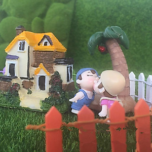 Ymeibe 35 Inch 2-Pack Miniature Fairy Garden Fence Wood Decorative Ornament Fence for Dollhouse Succulent Plant Pot DIY Diorama Project Height 2 inch (Brown)