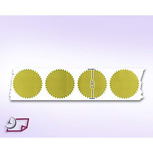 NextDayLabels, 2 Inch Round, Gold Metallic Seals with Serrated Edge for Package, Envelope, Certificate, Wafer, 250 Stickers Per Roll