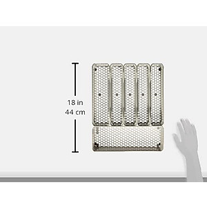 Spectrum Diversified Hexa Drawer Organizer Tray Modern Kitchen Cutlery, Utensil, Silverware Holder Caddy, 6 Dividers Cabinet Storage, 13 x 16, Stone Gray