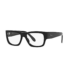 Ray-Ban RX5487 Nomad Wayfarer Square Prescription Eyeglass Frames, Black/Demo Lens, 54 mm