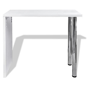 Bar Table,Coffee Tables,Mid Century Modern Coffee Table,Rectangle Dining Table,Dining Table,High Gloss,for Party, Kitchen, Living Room, Dining Room,MDF with 2 Steel Legs High Gloss White