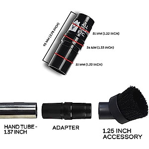 ALL PARTS ETC. Shag Carpet Rake Floor Brush Vacuum Attachment for Shaggy Rugs, Shag Rug Rake to Fluff Carpet Includes Two Adapters for 1 3/8” & 1.5" - Compatible with Hoover, Miele, Oreck, & Shop Vac