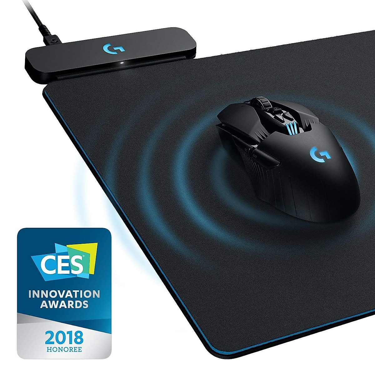 LogitechG PowerPlay Wireless Charging Mouse Pad, Compatible with G Pro/ G903/ G703/ G502 Lightspeed Gaming Mice - Black (Renewed)