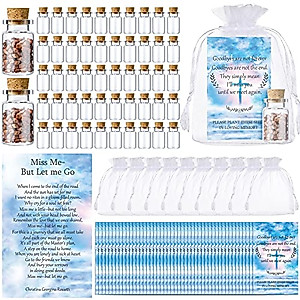 50 Sets Funeral Favors Set 50 Pcs Celebration of Life Prayer Cards for Memorial 50 Pcs Seeds Glass Bottles with Cork Stopper 50 Pcs Organza Bags for Funeral Bereavement Loss of Loved One