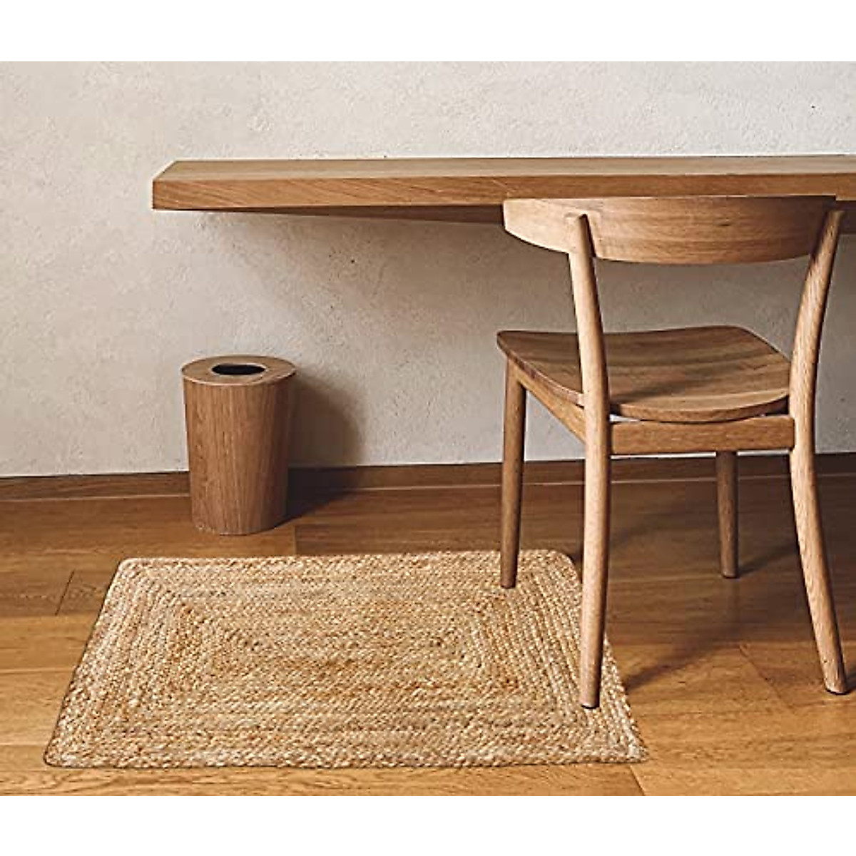 Hausattire Hand Woven Jute Braided Rug, 2'x3' - Natural, Reversible Farmhouse Accent Rugs for Living Room, Kitchen, Bedroom - 24x36 Inches