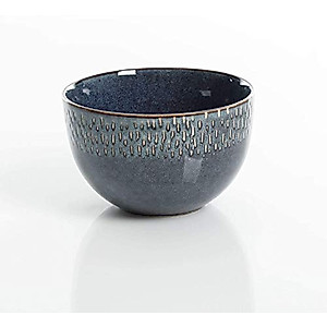 Gibson Elite Matisse 16 Piece Double Bowl Dinnerware Set, Cobalt Blue