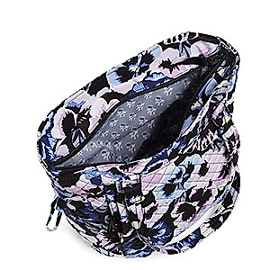 Vera Bradley Women's Cotton Glenna Satchel Purse, Plum Pansies - Recycled Cotton, One Size