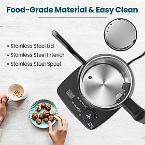 TUMIDY Electric Gooseneck Kettle Temperature Control 1L 8 Variable Presets Pour over Coffee Kettle, 1500W Rapid Heating, Stainless Steel Inner, Auto Shutoff Anti-dry Protection Matte Black