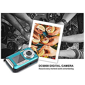 Waterproof Digital Camera for Snorkeling 24 MP Video Recorder Full HD 1080P Bundle with Swimming Goggles, 32GB SD Card, Floating Wrist Strap. DV Recording Point and Digital Shoot, Dual Screen.