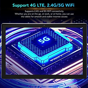 EBTOOLS 10.1In Tablet, FHD 4G Calling Tablet for Android 12, 8GB RAM 256GB ROM Octa Core CPU, 5G WiFi 4G LTE, Dual Camera, 7000mAh, for Office Learning Gaming (US Plug)