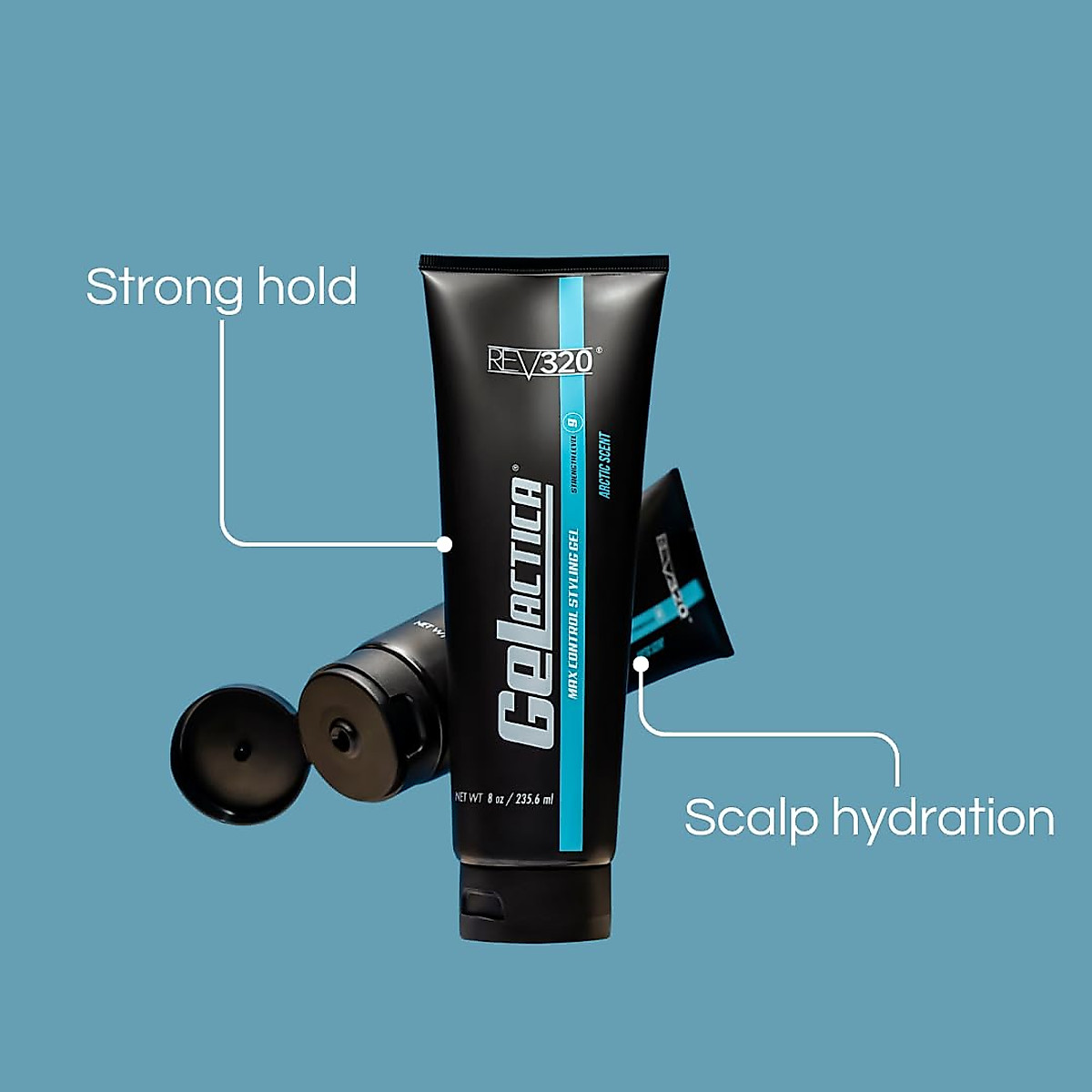 Gelactica Max Control Hair Gel for Men, Alcohol-Free, Strong Hold Styling Gel, Natural Extracts for Long-Lasting Hold and Shine, Slick Back Hair Style 32 Oz