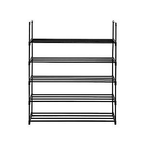 5-Tiers Shoe Rack,Durable Organizer Shelf Tall Shoe Rack for Closet 25 Pairs Shoes,Stackable Shoe Cabinet Shoe Rack,Space Saving Shoe Stand Cabinet,Black (5 Tiers)