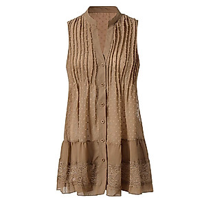 F_Gotal Women's Summer Sundress Boho Floral Sleeveless Casual Knee Length Beach Mini Tank Sundress Cocktail Cami Tank