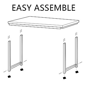 G-PLUS Computer Desk,Sturdy Small Home Office Writing Table,Black & White Modern Style Simple Gaming Study Table