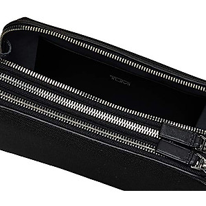 TUMI Black Chrome Triple Zip Clutch