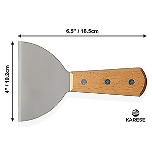 Round Cast Iron Bacon Press 2.4 lbs Weight Comes Complete with Spatula, Grill Press with Beech Wood Handle Ideal for Bacon, Burger, Sandwich and Steak