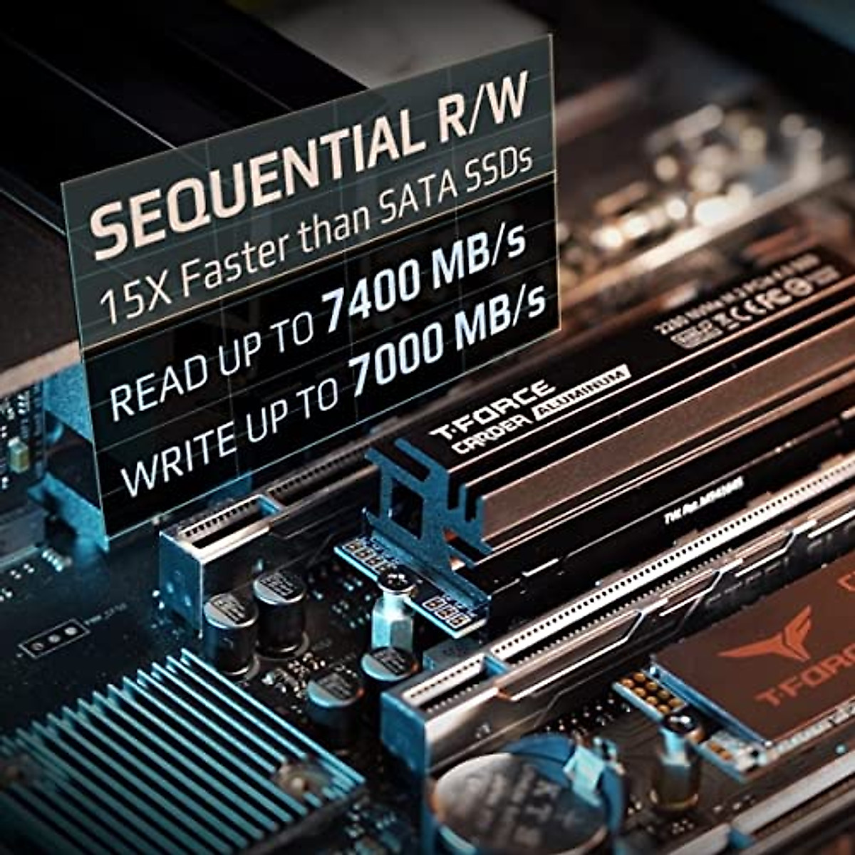 TEAMGROUP T-Force CARDEA A440 Pro Aluminum Heatsink 1TB with DRAM SLC Cache 3D TLC NAND NVMe PCIe Gen4 x4 M.2 2280 Gaming Internal SSD Works with PS5 Read/Write 7,200/6,000 MB/s TM8FPR001T0C128