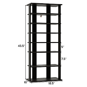 Tangkula 8 Tiers Vertical Shoe Rack, Patented Space Saving Corner Shoe Rack for 14 Pairs, Narrow Shoe Rack for Front Door Entryway