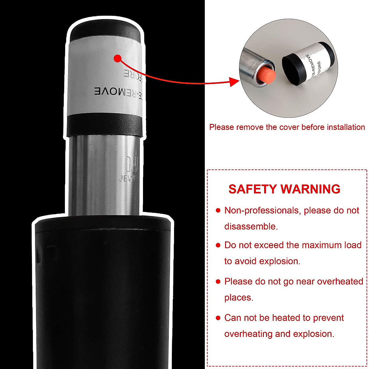 TIANSHU Chair Cylinder Replacement, Heavy Duty(450lbs) Gas Cylinder for Office Chairs, Pneumatic Piston Gas Lift Universal Size (Small, Black)