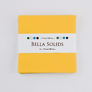 Bella Solids Yellow Moda Charm Pack by Moda Fabrics; 42-5" Quilt Squares