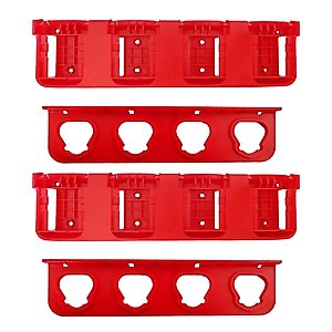 WOLGNKI Plastic Battery Organizer Mount Holder Fit for Milwaukee M18 M12 Battery 2 for 12V and 2 for 18V