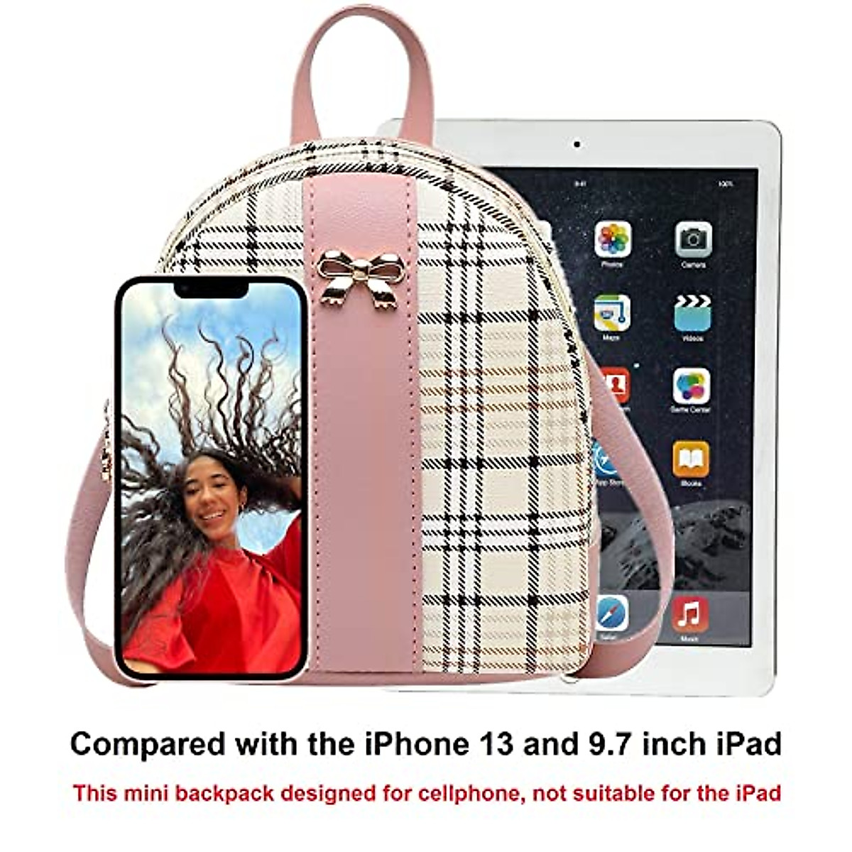 Women Small Cell Phone Purse Backpack Crossbody Bag Girls Trendy Smartphone Wallet Lightweight Pouch Bag Sweden simple style normcore Ultralight Travel Cute Waterproof Mini Shoulder Bag (Pink2)