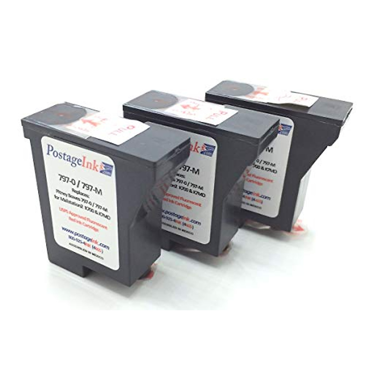 PostageInk.com 797-0 Ink Cartridge Replacement for use with mailstation (K700) and mailstation 2 (K7M0) Postage Meters, Set of 3