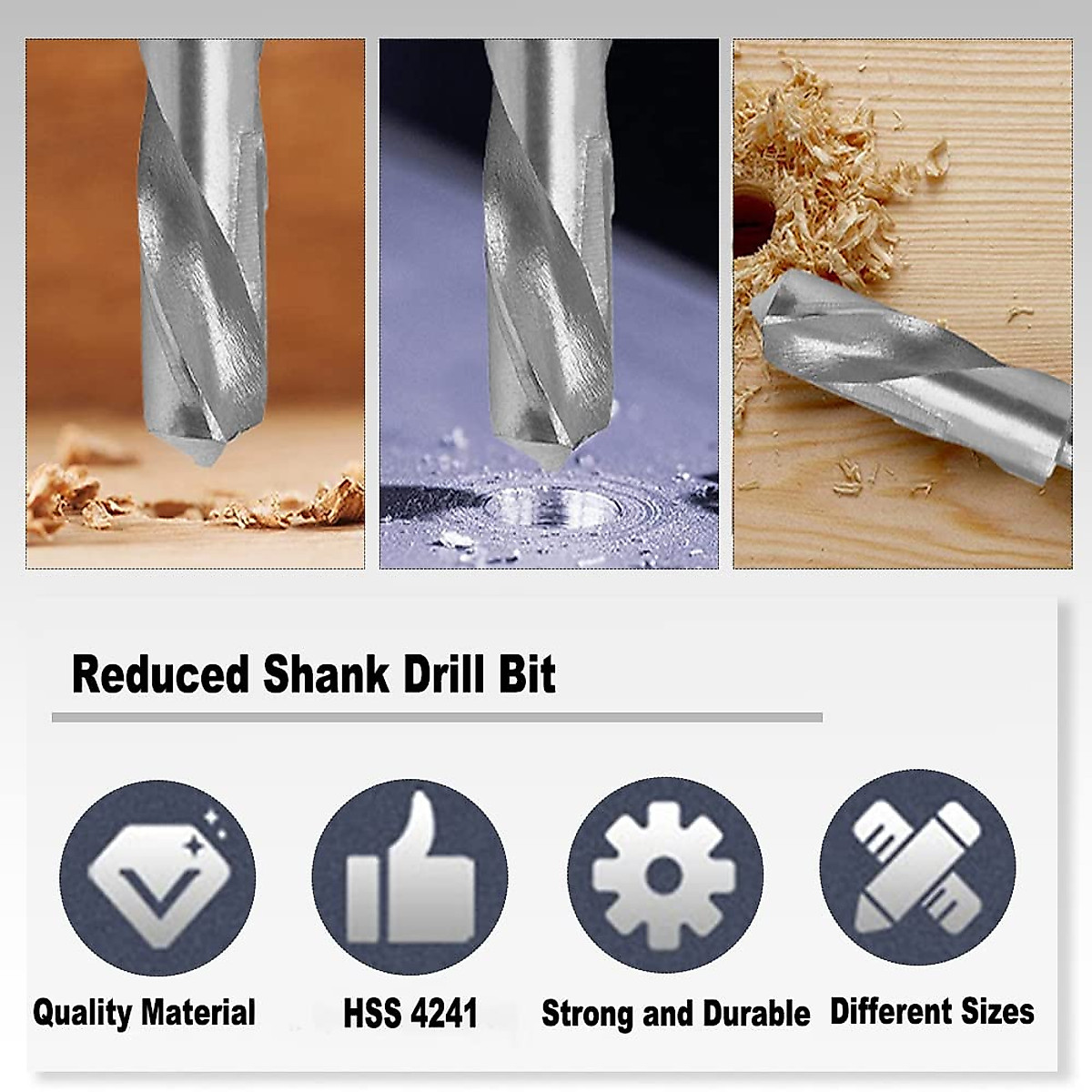 Utoolmart Reduced Shank Drill Bit 17.5mm High Speed Steel HSS 4241 with 1/2 Inch Straight Shank 1pcs