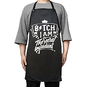 JOYPLUS I Am the Secret Ingredient Funny Aprons Birthday Gifts for Men,Women,Husband, Brother, Plus Size Aprons and Grilling BBQ Chef Chef Costume