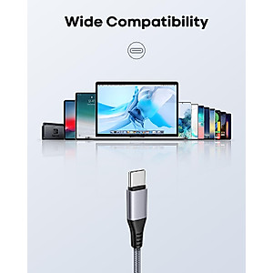 AZPPANXI 20 FT USB C Cable, Extra Long USB C Cable Fast Charging |𝐏𝐫𝐞𝐦𝐢𝐮𝐦 𝐃𝐮𝐫𝐚𝐛𝐥𝐞| Nylon Braided USB A 2.0 to Type C Cable Charger Cord Compatible with Moto LG Pixel and More, Gray