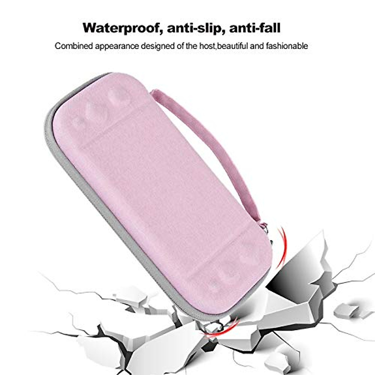 Mxzzand Game Host Accessory Protection Storage Bag for Switch(pink, Polar Animals)