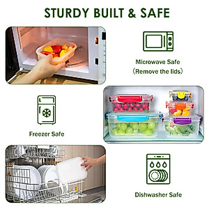 Moretoes 10pcs Food Storage Containers with Lids (5 Snap Lids & 5 Nestable Containers), Plastic Airtight Stackable Leakproof Freezer Storage Containers for Kitchen, Refrigerator Organization