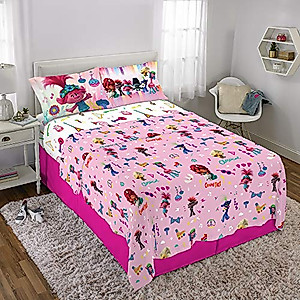 Franco Manufacturing Trolls World Tour 4 Piece Full Size Microfiber Sheet Set