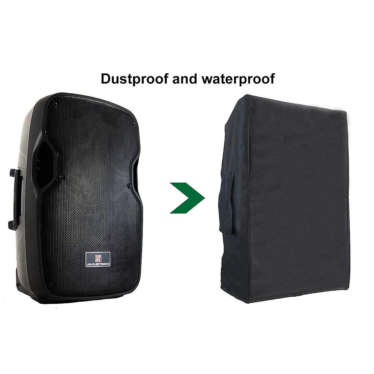 GJ JGA ELECTRONICS PA Speakers Bluetooth System 12 Inch Active & Passive Powered Speaker Wired Microphone,MP3/USB/SD/AUX Input, Dust Bag,Speaker Stands,Remote Control…