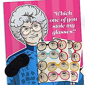 Pin The Glasses on Sophia – Golden Girls Party Game, (12 Players) Great for Birthday Party Decorations, Party Games for Adults, Bachelorette Party. Birthday Party Game,or Bridal Shower Game.