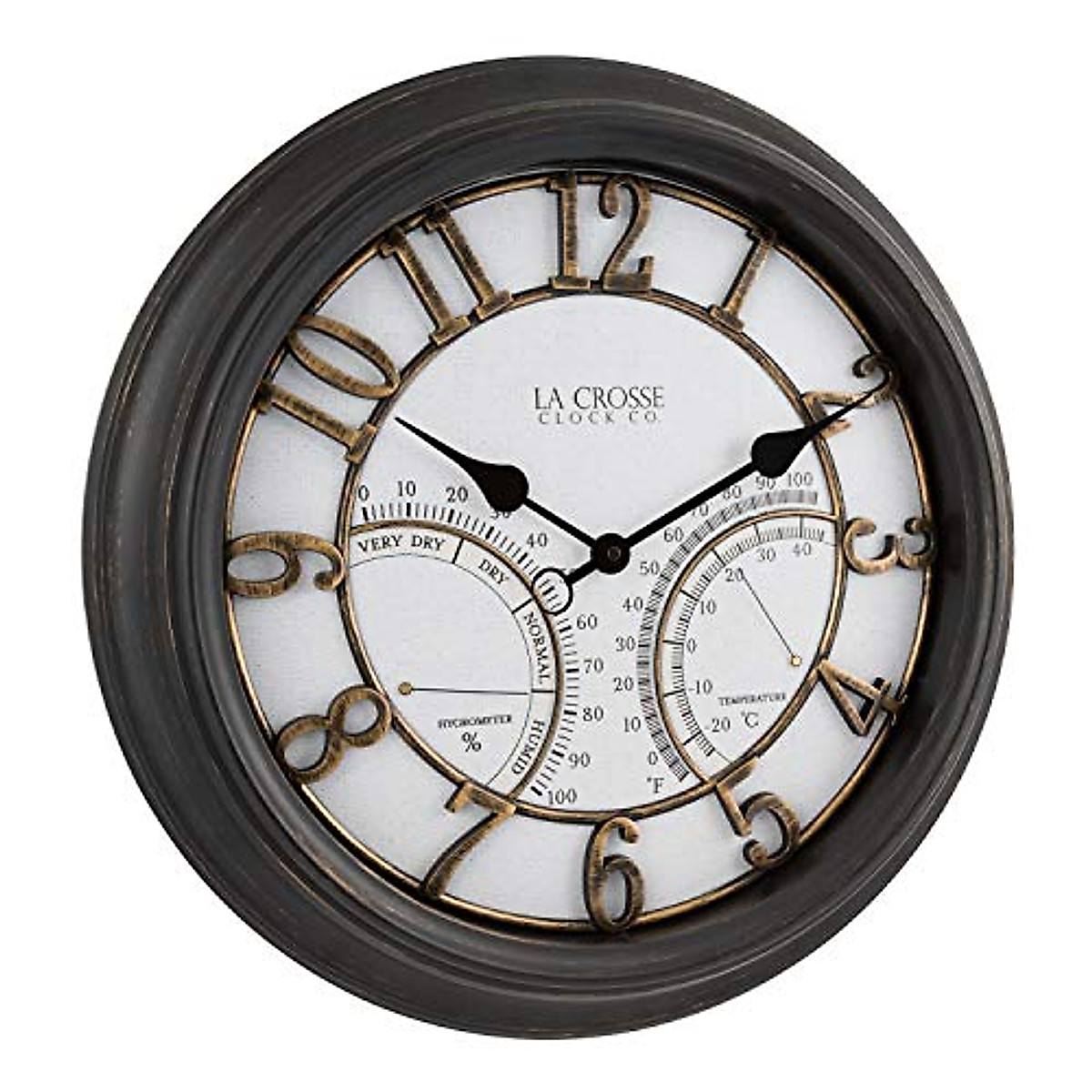 La Crosse Clock 404-4450 19.7 Inch Indoor/Outdoor Silent Sweep Courtyard Quartz Clock