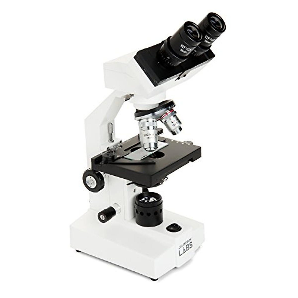 Celestron – Celestron Labs – Binocular Head Compound Microscope – 40-2000x Magnification – Adjustable Mechanical Stage – Includes 2 Eyepieces and 10 Prepared Slides