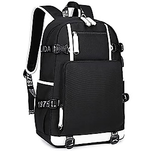 Piatek Teens Kylian Mbappe Daypack Waterproof Laptop Bag with USB Charging Port Graphic Canvas Knapsack