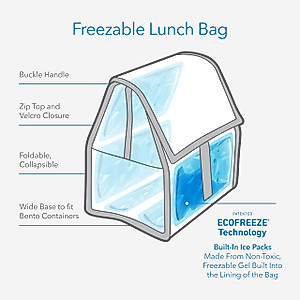 PackIt Freezable Lunch Bag with Zip Closure, Black