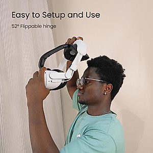 KIWI design Comfort Battery Head Strap 6400mAh Compatible with Quest 2 Accessories, Battery Pack Elite Strap Replacement for Enhanced Support