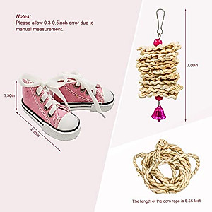 Bird Chewing Toys, 12 Pieces Parrot Sneakers Colorful Cotton Shredder Hanging Cage Bite Toys for Small Parakeets, Cockatiel, Conures, Finches, Budgie, Mynah, Finche, Love Birds,Dove, Parrotlet (H01)
