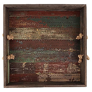 G.E.T. WB-1616-RWD 15.5" Square Tray, Reclaimed Wood
