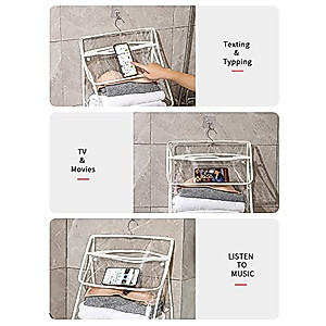 Hiroyuki with Metal Hook And Sticky Hook Shower Touch Screen Design Caddy Basket for College Dorm Room Essentials, Hanging Portable Tote Bag Toiletry for Bathroom Accessories(black)