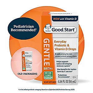 Gerber Good Start Baby Probiotic Drops with Vitamin D, Gentle, 0.34 Ounce