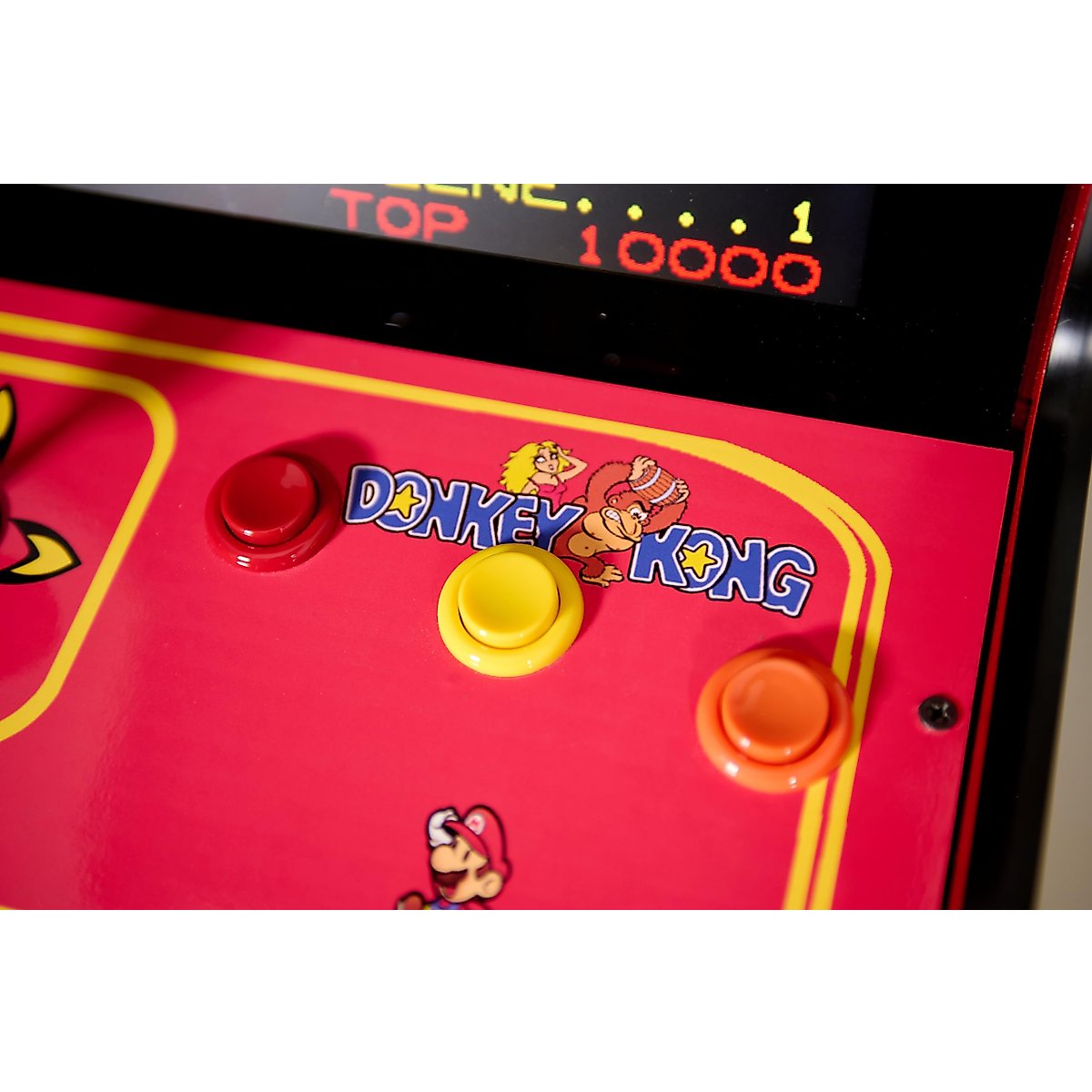Doc and Pies Arcade Factory Classic Home Arcade Machine - 60 Retro Games - Tabletop and Bartop - Full Size LCD Screen, Buttons and Joystick (Red)