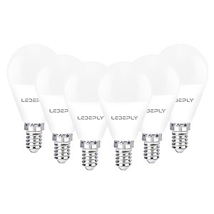 LEDEPLY A15 Ceiling Fan Light Bulbs, Dimmable, E12 Base LED Bulb, 5.5W=40W, Warm White 2700K, 500 Lumen, LED Light Bulb, 6 Pack